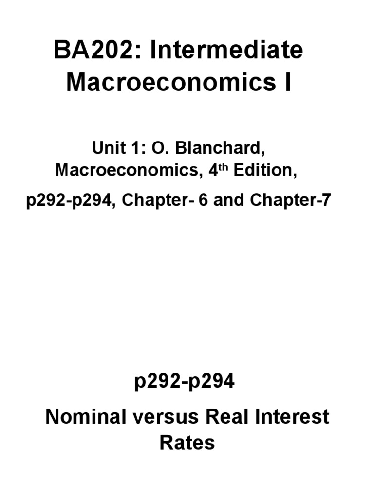 Unit1-Blanchard4e. p292-p294, Chap-6 and 7 | PDF | Interest | Aggregate ...