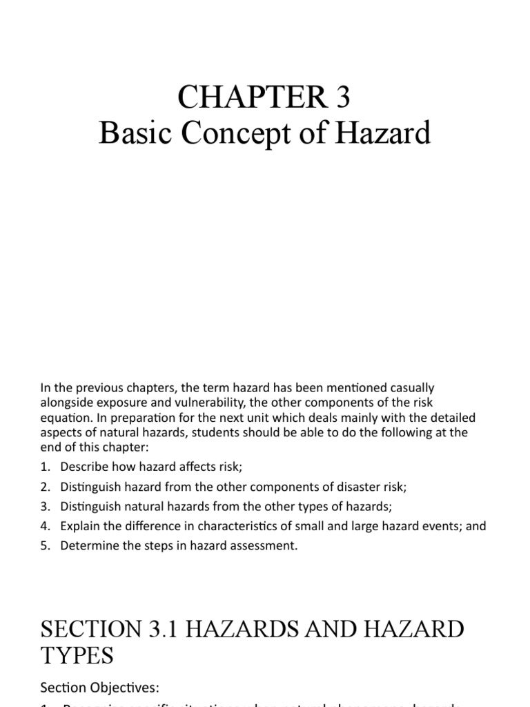 Chapter 3 Basic Concept of Hazard | PDF
