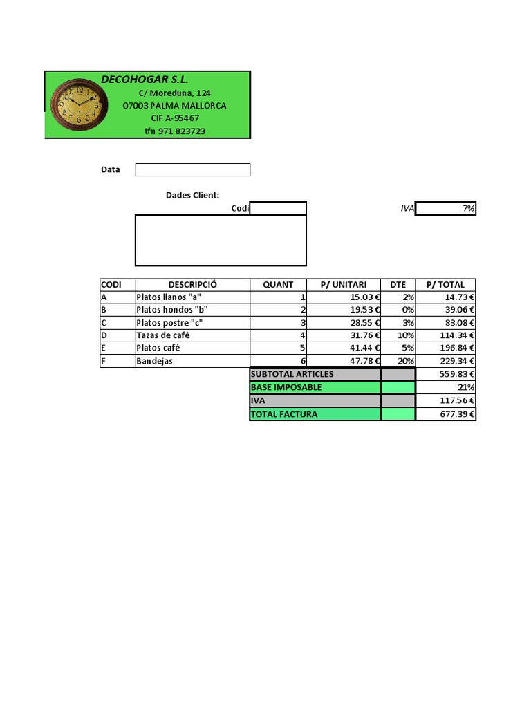 Ejercicio 2 Excel | PDF