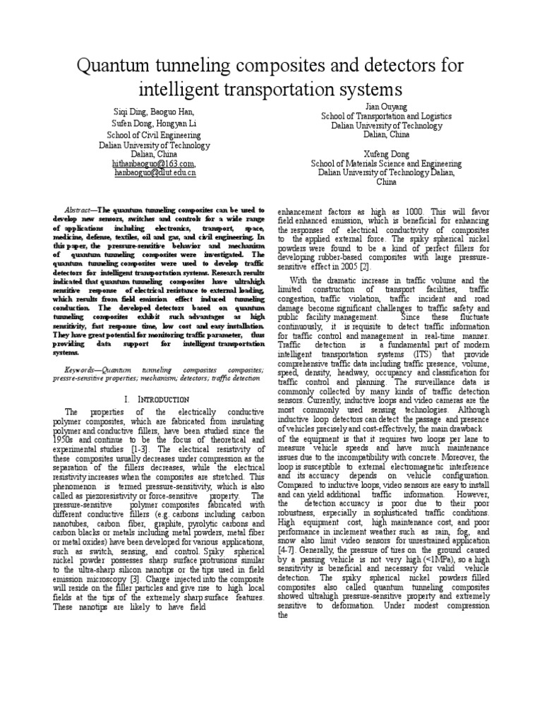 Quantum Tunneling Composites and Detectors For Intelligent ...