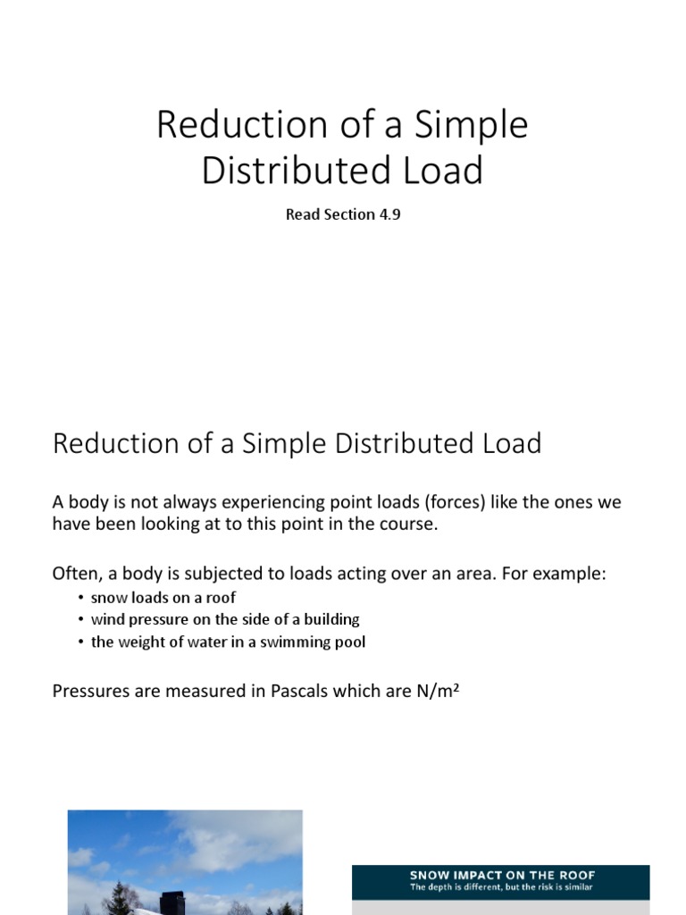 Reduction of A Simple Distributed Load: Read Section 4.9 | PDF | Force ...