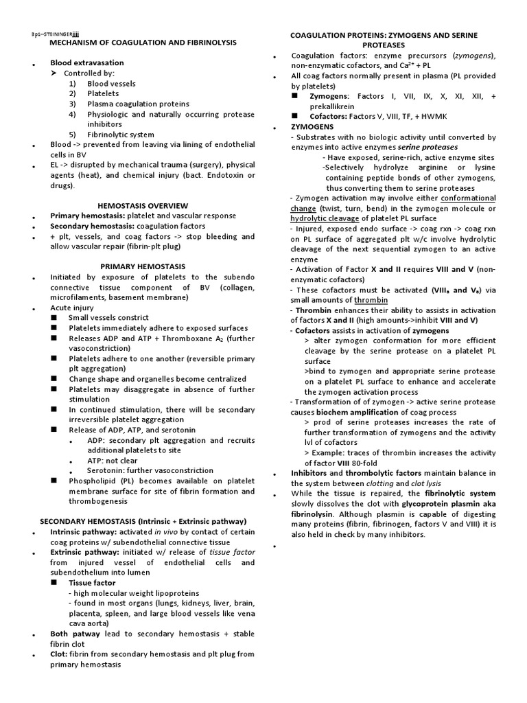 Hematology - Steininger Review | PDF | Coagulation | Platelet