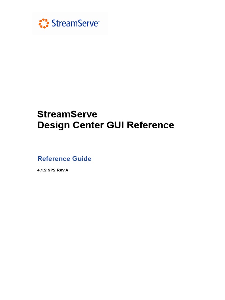 StreamServe Design Center GUI Reference | PDF | Menu (Computing) | Port ...