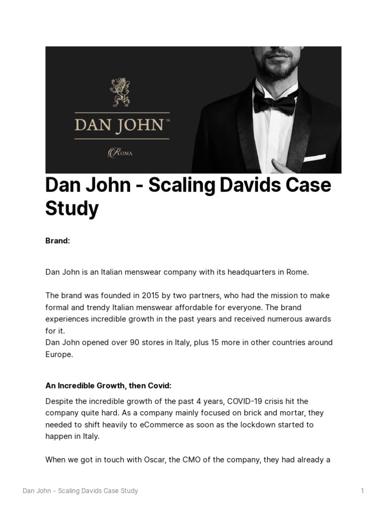 Dan John - Scaling Davids Case Study: Brand | PDF | Business Economics | Communication