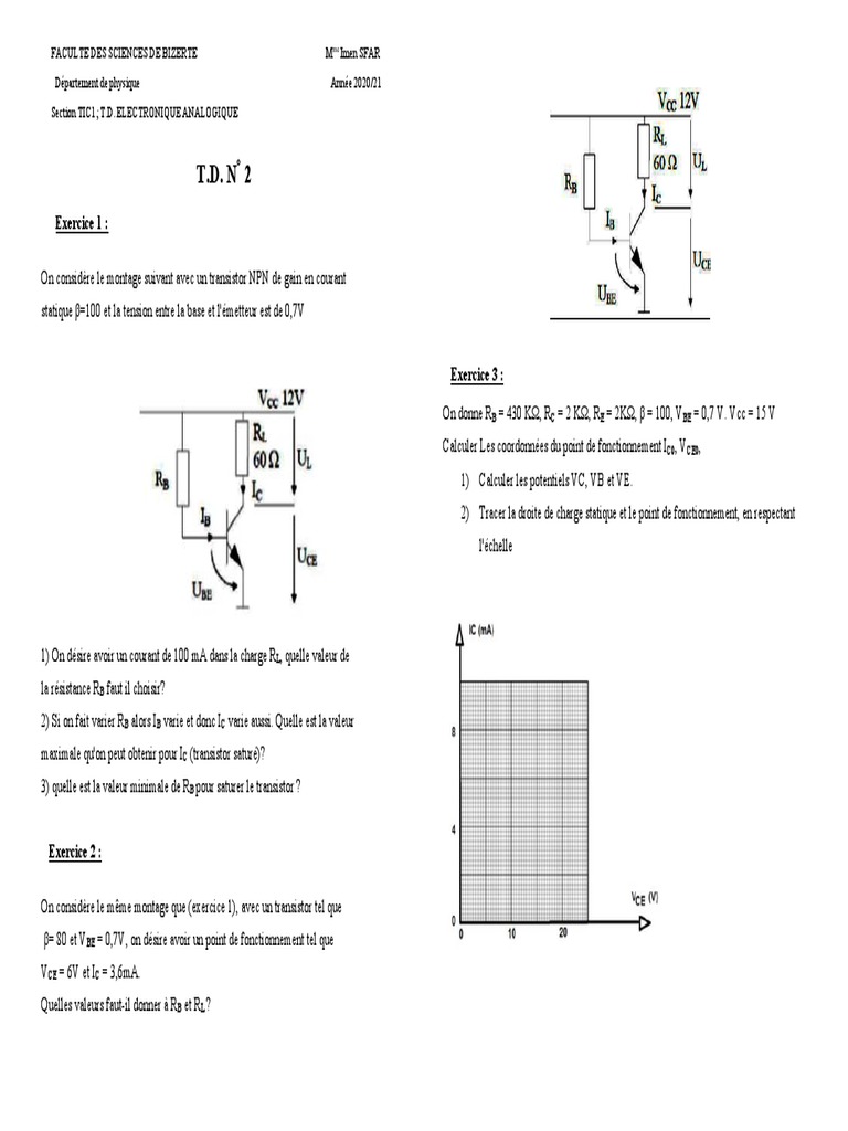 TD 2 Transistor Bipolaire | PDF