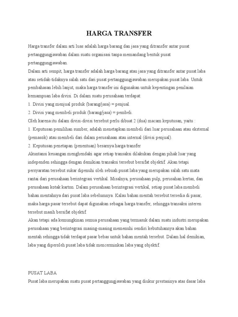 Harga Transfer | PDF