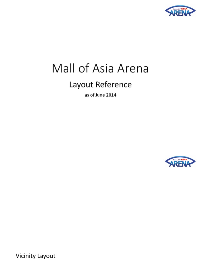 A detailed floor plan of the Mall of Asia Arena highlighting key areas ...