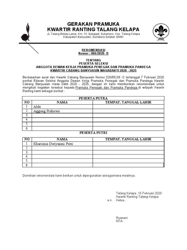 Surat Rekomendasi DKC | PDF