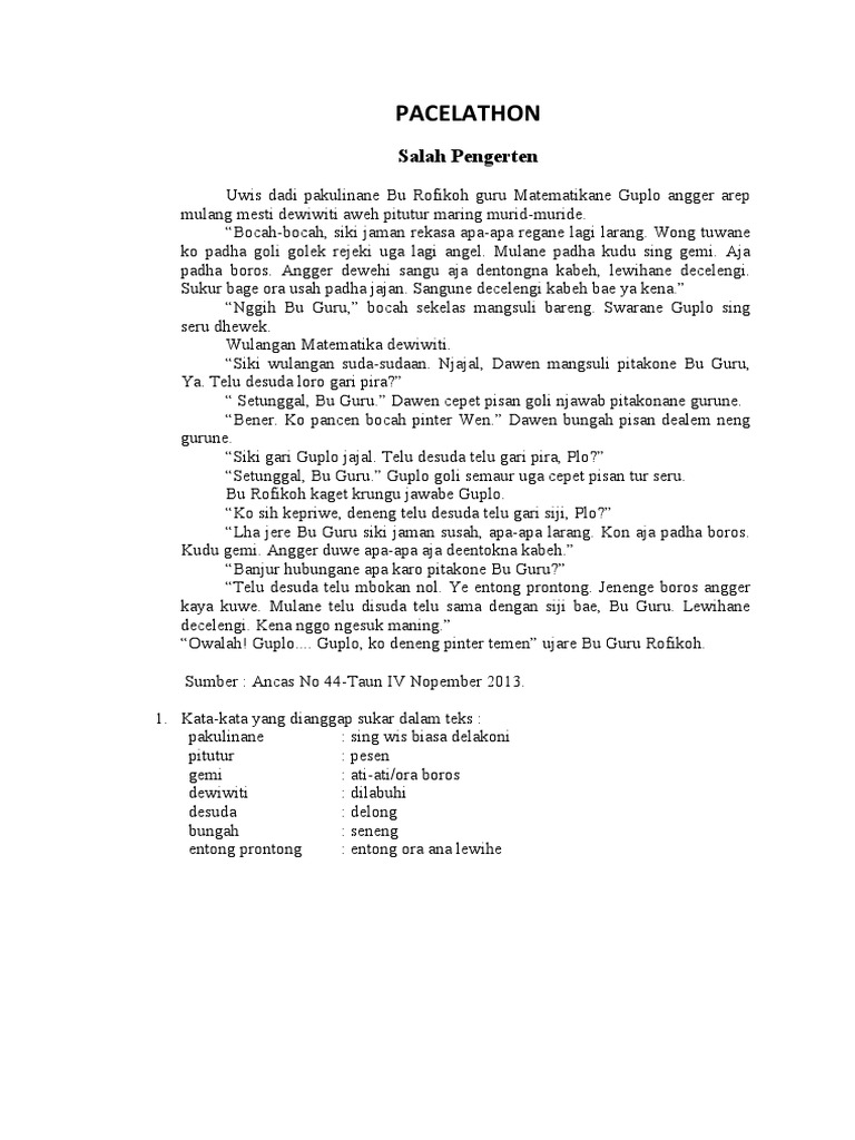 Catatan Tentang Pacelathon | PDF