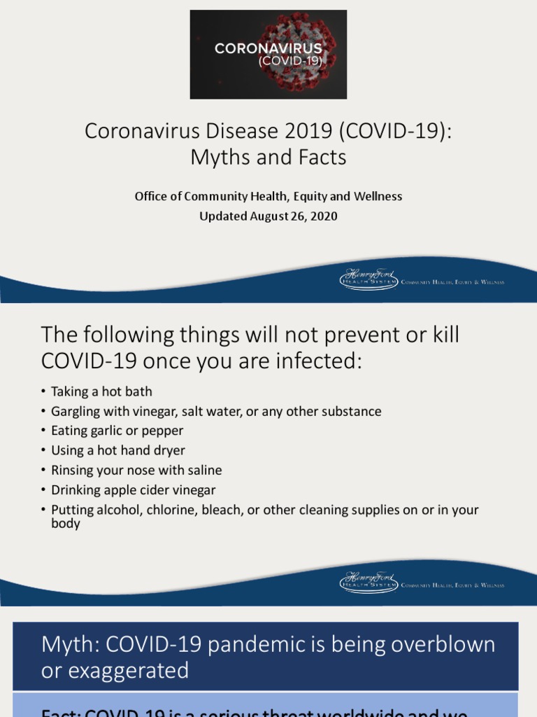 Covid 19 Myths and Facts | PDF | Influenza | Infection