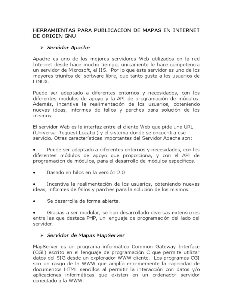 Instalar MapServer Con MS4W | PDF | Php | Servidor HTTP Apache
