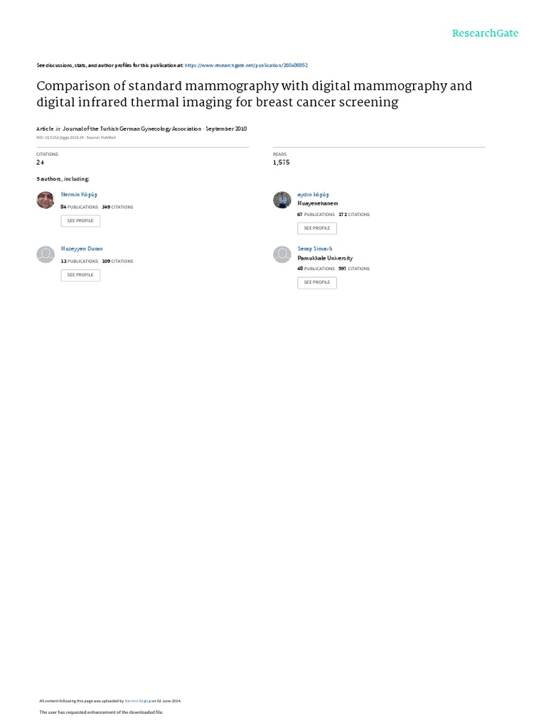 Comparison of Standard Mammography With Digital Ma | PDF | Mammography ...