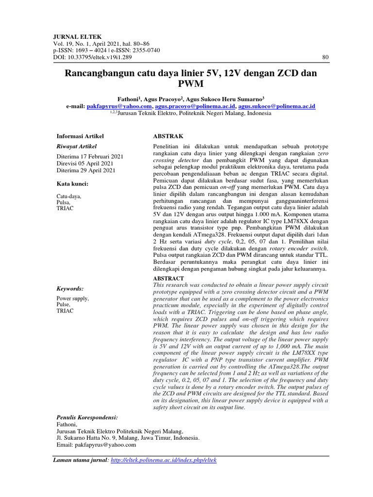 Rancang Bangun Catu Daya Linier | PDF