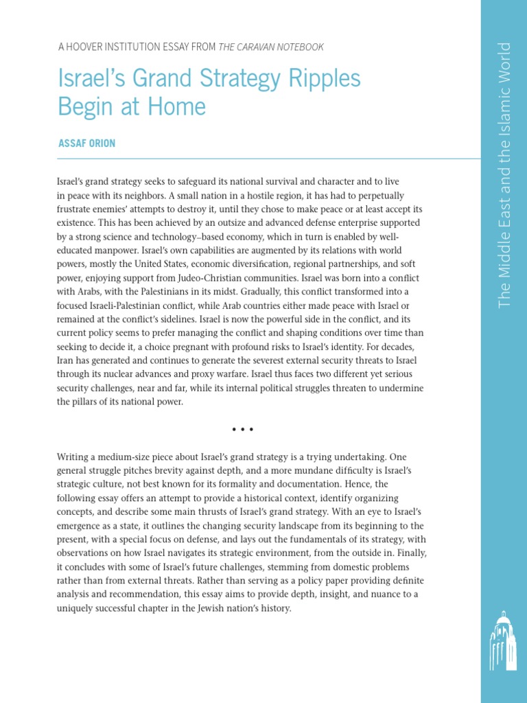 Israel's Grand Strategy Ripples Begin at Home | PDF | Palestine ...