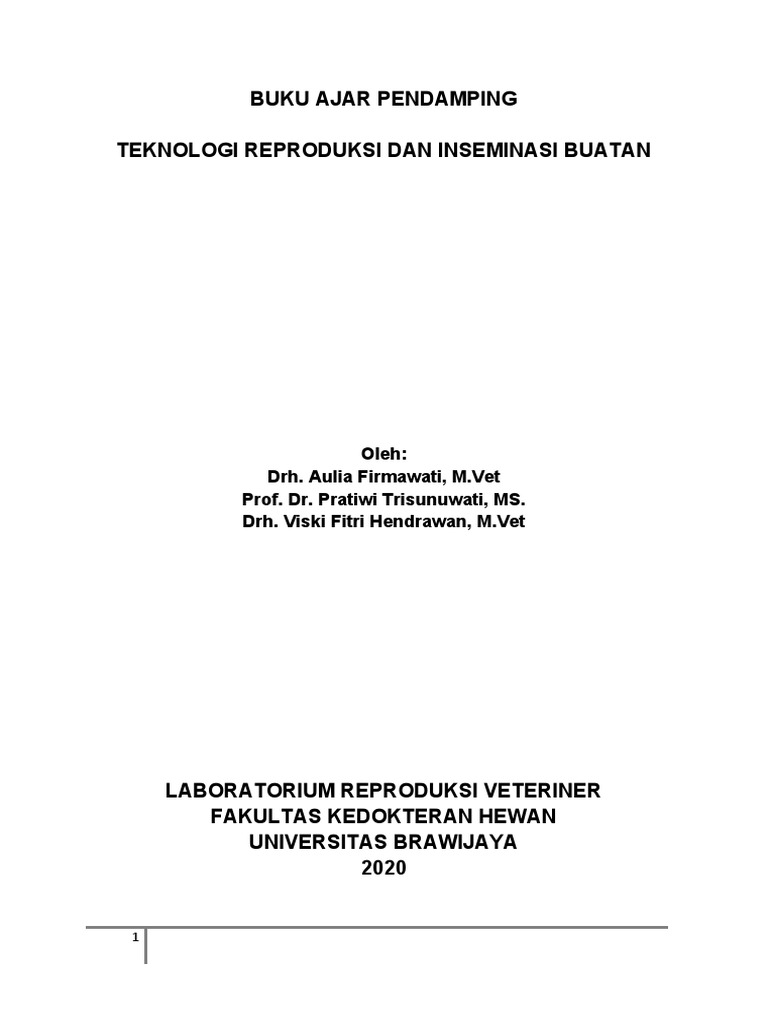 Buku Ajar Pendamping Atau Buku Praktikum Teknologi Reproduksi Dan Inseminasi Buatan - 2020 ...