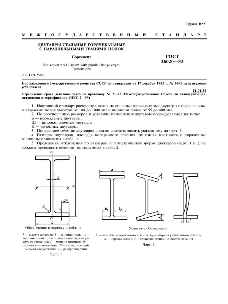 GOST 26020-83 Hot-Rolled Steel I-Beam With Parallel Flange Edges ...