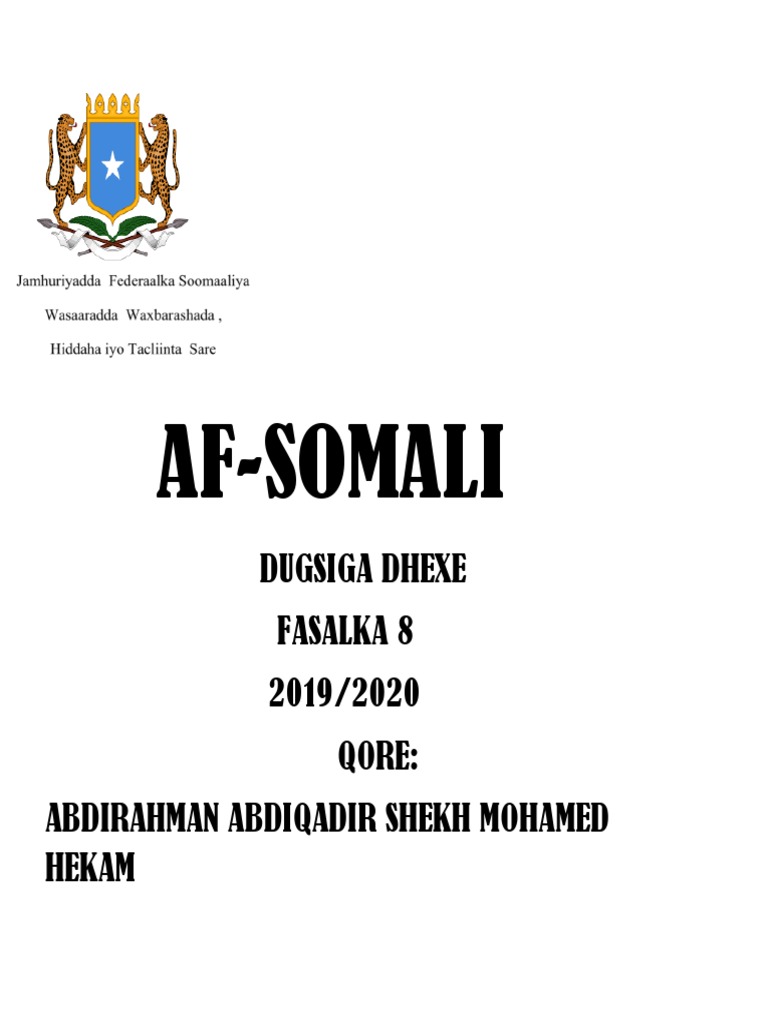 AF - SOMALI 8 Aad | PDF