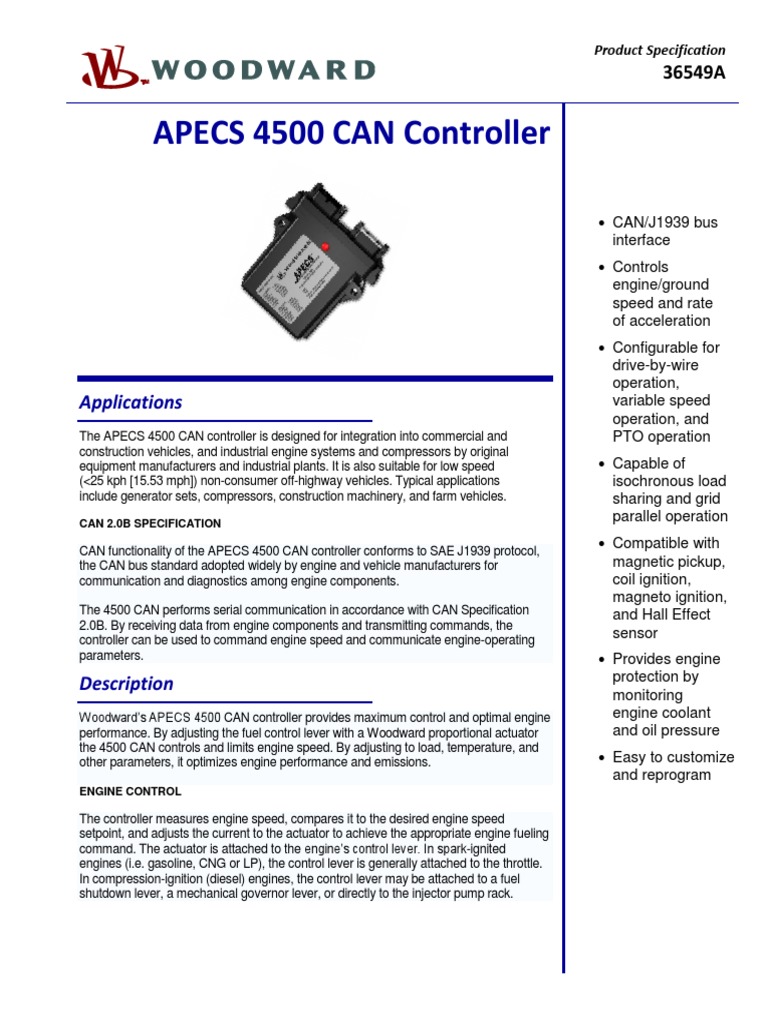 APECS 4500 CAN Controller | PDF | Ignition System | Engines
