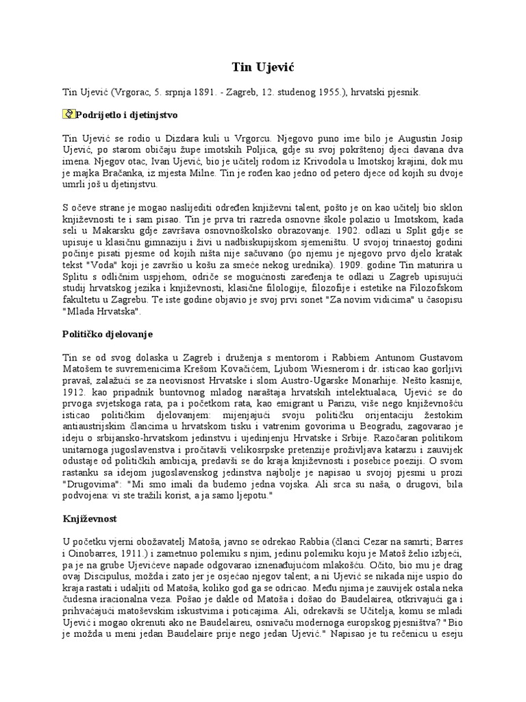 Tin Ujević | PDF