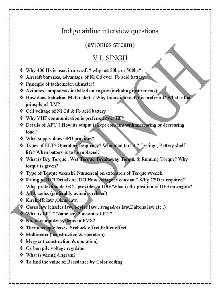 Indigo Airline Interview Questions 2012 | PDF | Electric Motor | Engines