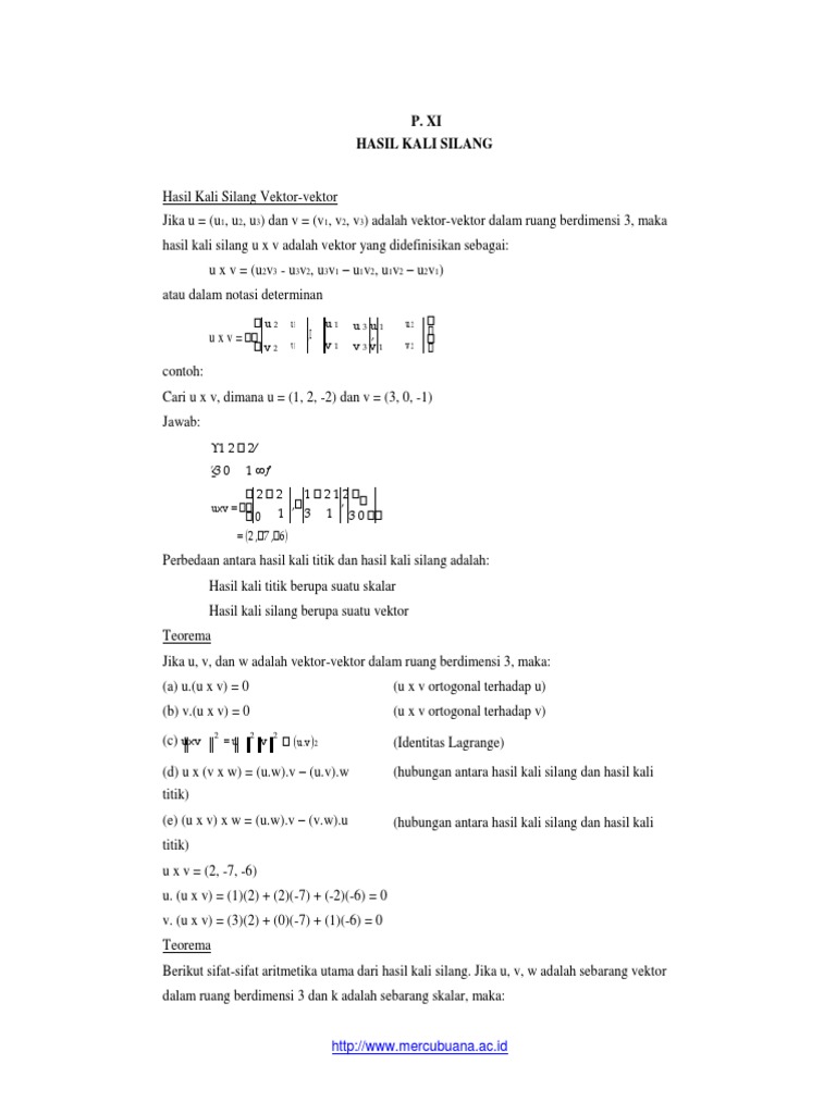 U U V V U V U V, U V, U V: P. Xi Hasil Kali Silang | PDF
