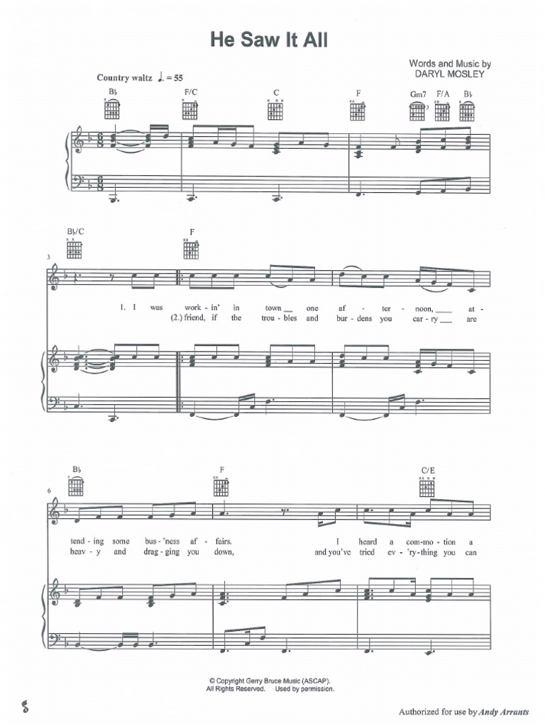 He Saw It All Sheet Music | PDF