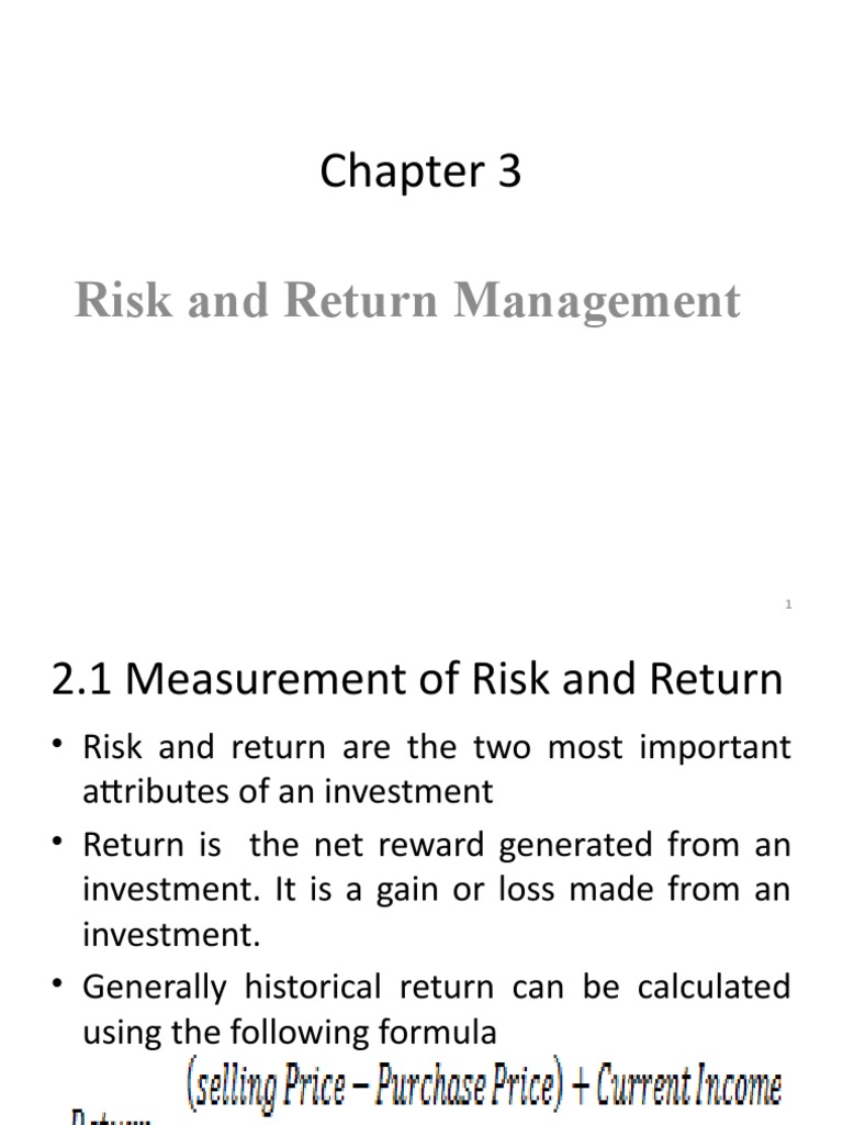 Chapter 3 FM | PDF | Financial Risk | Diversification (Finance)