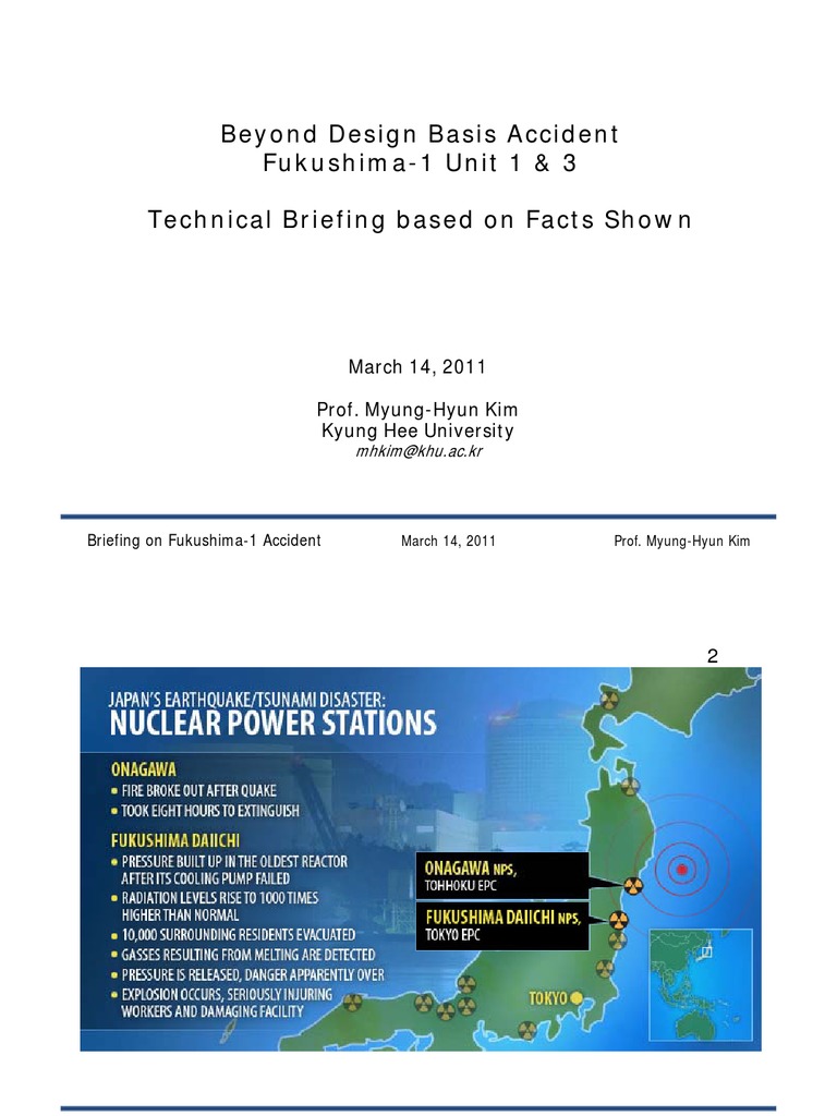 Beyond Design Basis Accident Fukushima 1 Unit 1 & 3 Fukushima-1 Unit 1 ...