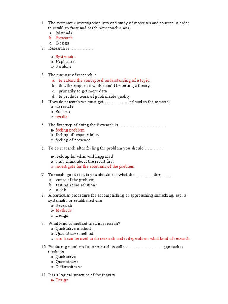 Research Methods Exercises | PDF | Quantitative Research | Qualitative ...
