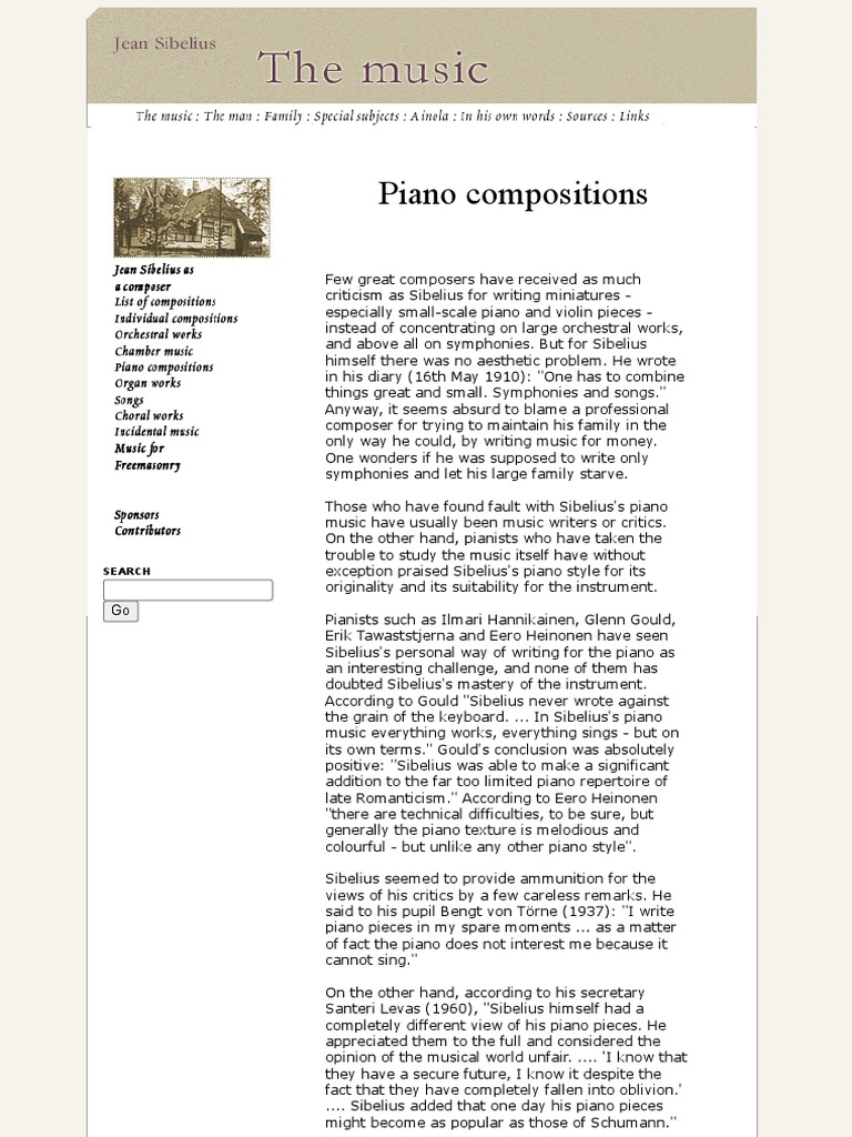Sibelius Fi Pianosavellyksia | PDF | Chamber Music | Tempo