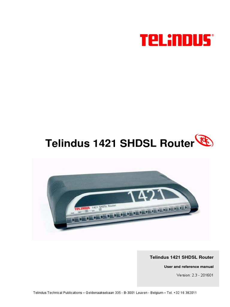 Telindus 1421 SHDSL Router | PDF | Virtual Private Network | Wide Area Network