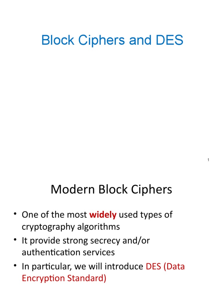 Block Cioher | PDF | Cipher | Cryptography