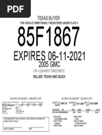 PDF Blank Printable Temporary License Plate Template | PDF | Land ...