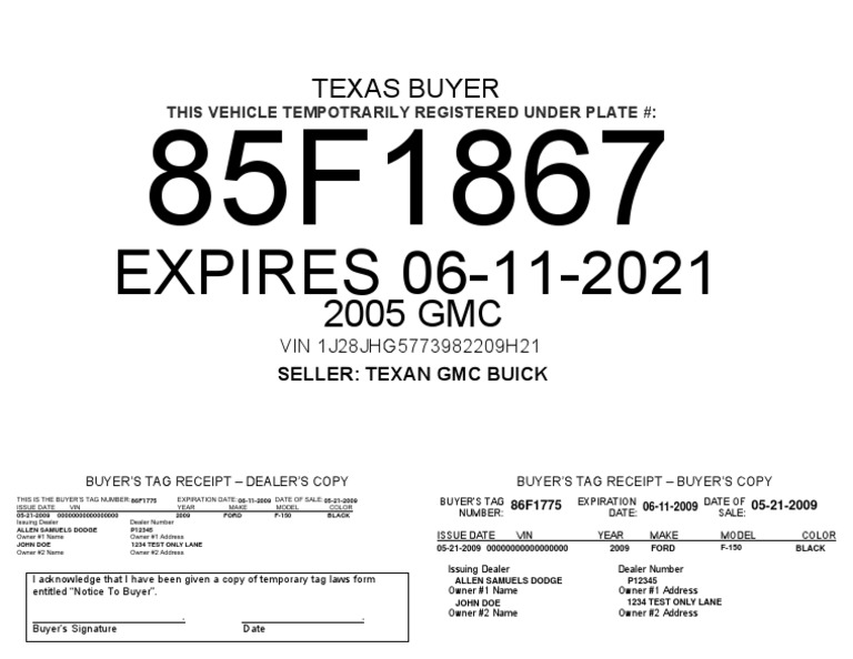 Temporary Tag Generator - 1 | PDF | Vehicle Industry | Wheeled Vehicles