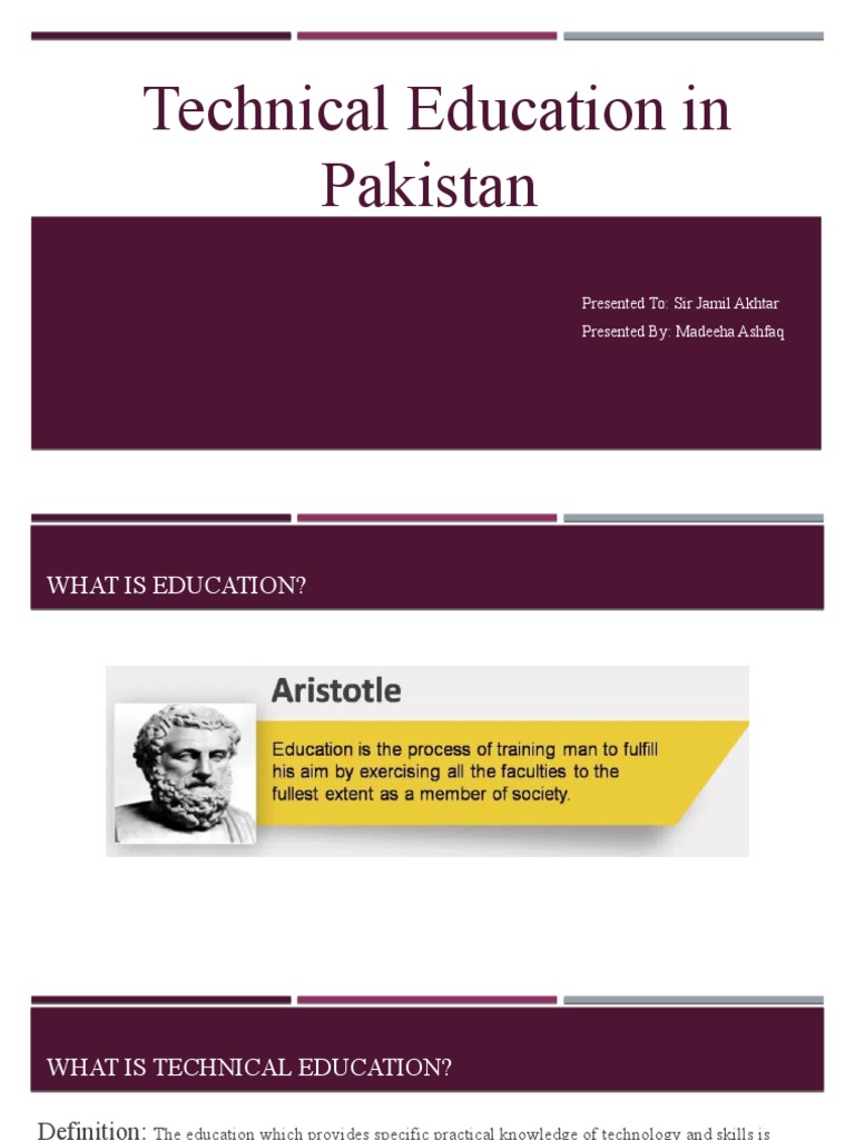 Overview of Technical Education in Pakistan | PDF | Vocational ...
