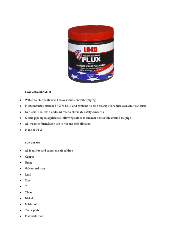 LA-CO Flux Paste Regular Soldering | PDF