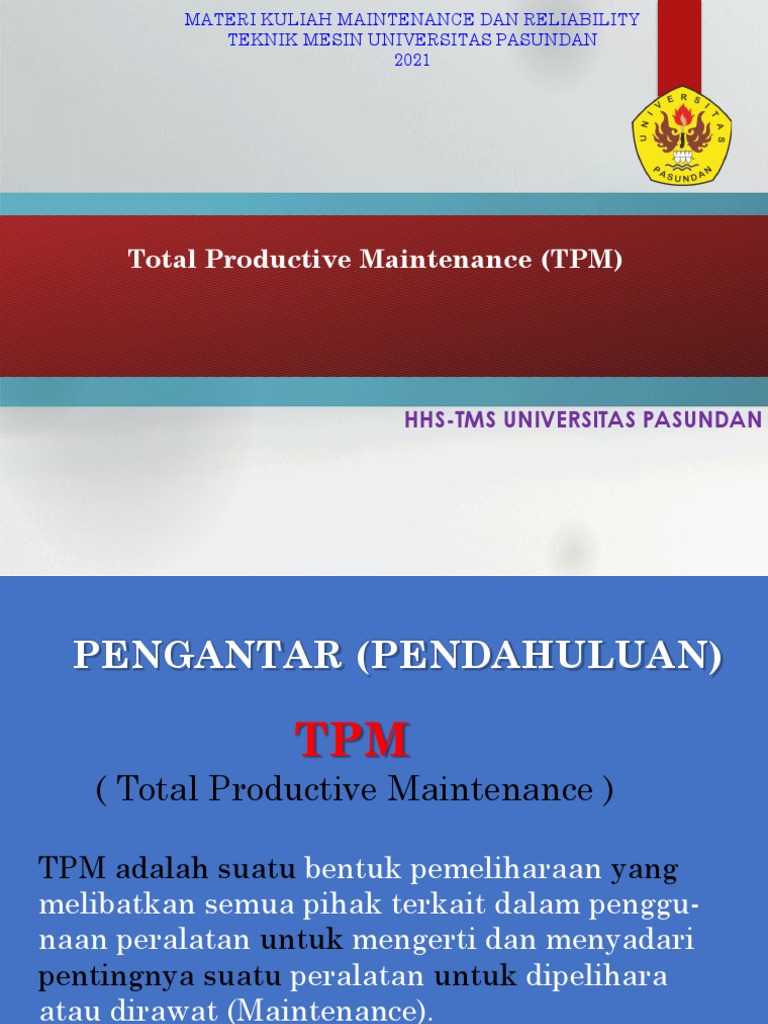 Pengertian dan Tujuan Total Productive Maintenance | PDF