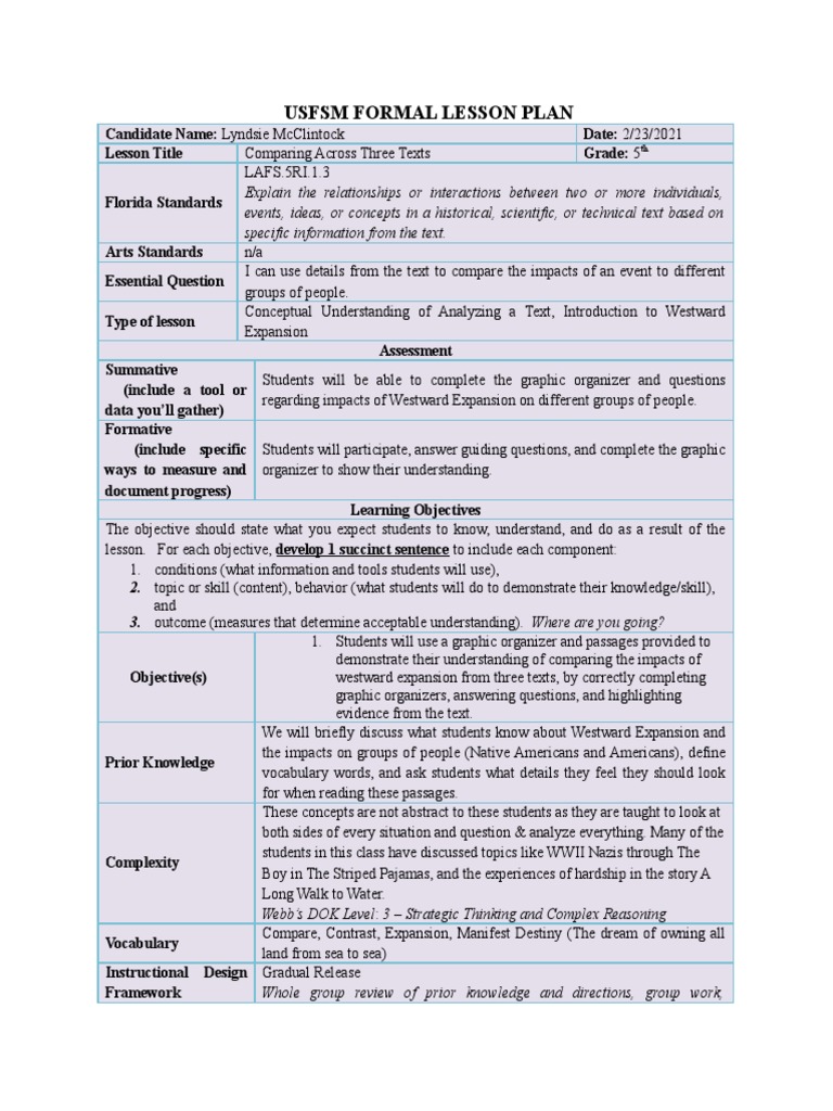 Lesson Plan Lafs | PDF | Cognition | Psychological Concepts