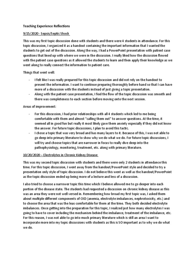 Topic Discussion Reflections | PDF | Lecture | Human Nature