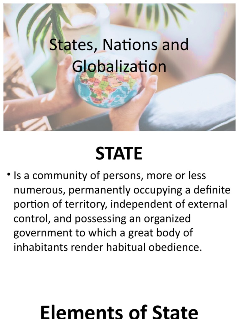 States, Nations and Globalization | PDF | Sovereignty | State (Polity)