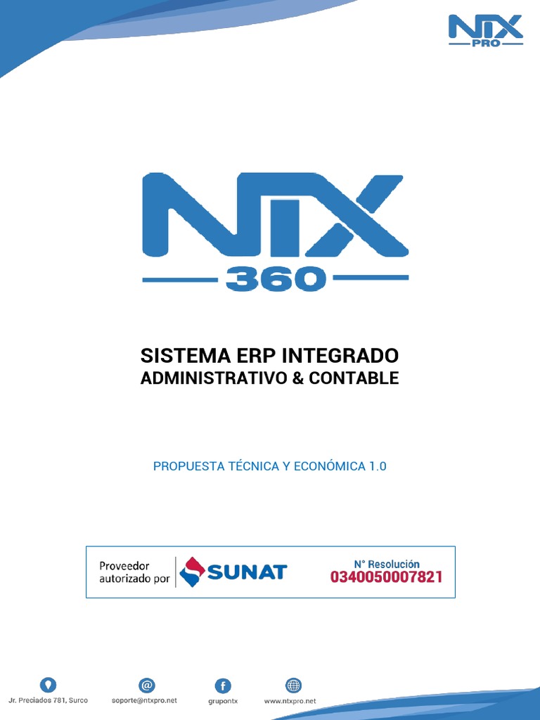 Propuesta NTX.360.Sistema - Administrativo.contable | PDF | Planificación de recursos ...