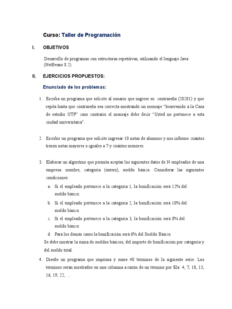 Tarea 6 de Taller de Programacion | PDF