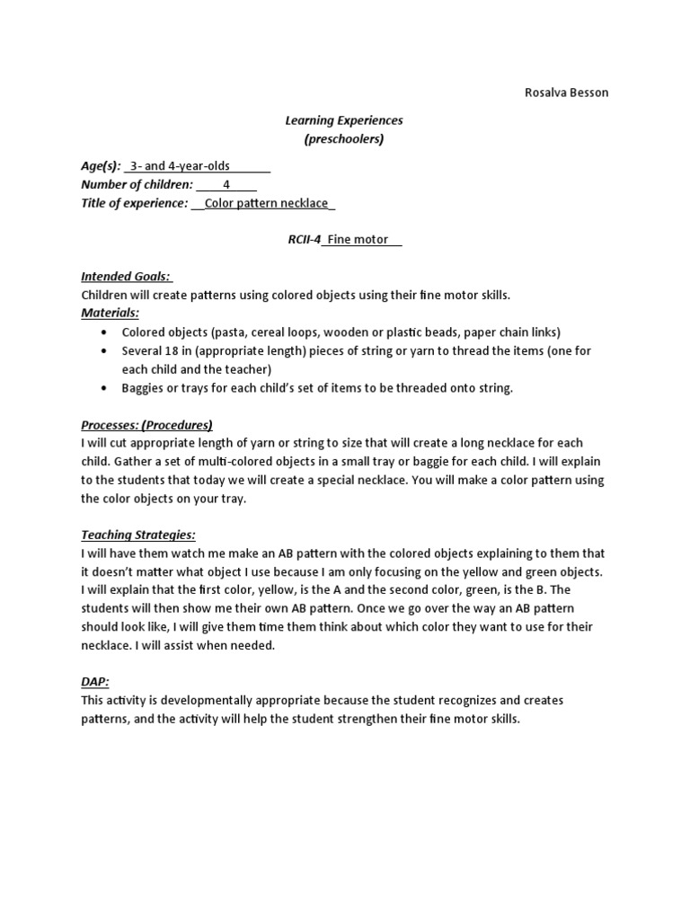 Rcii-4 Fine Motor | PDF