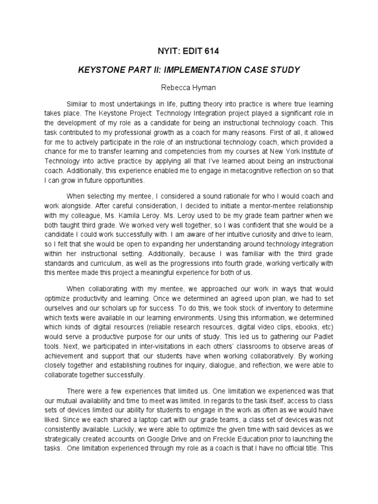 Keystone Part II Implementation Case Study | PDF | Mentorship ...