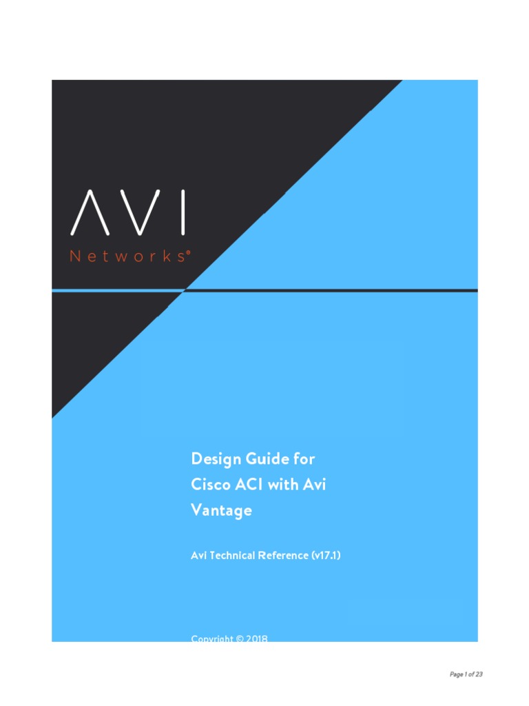 Cisco Aci Avi Vantage Design Guide | PDF | Computer Network | Cloud ...