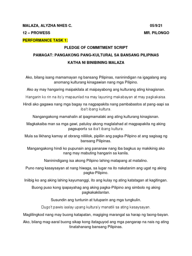 Ucsp Peta 1 Script Malaza | PDF