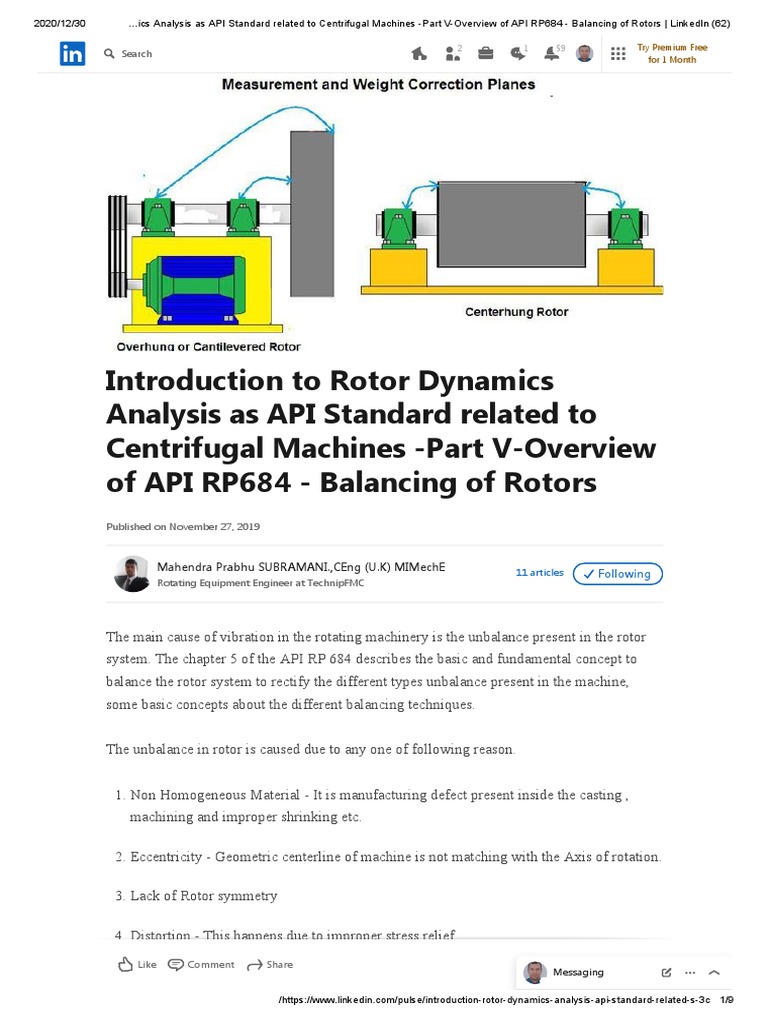 Introduction To Rotor Dynamics Analysis As API Standard Related To Centrifugal Machines - Part V ...