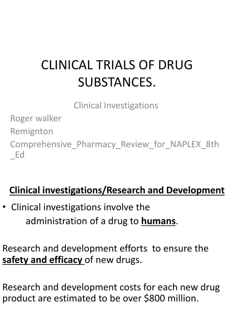 Clinical Trials of Drug Substances | PDF | Phases Of Clinical Research ...