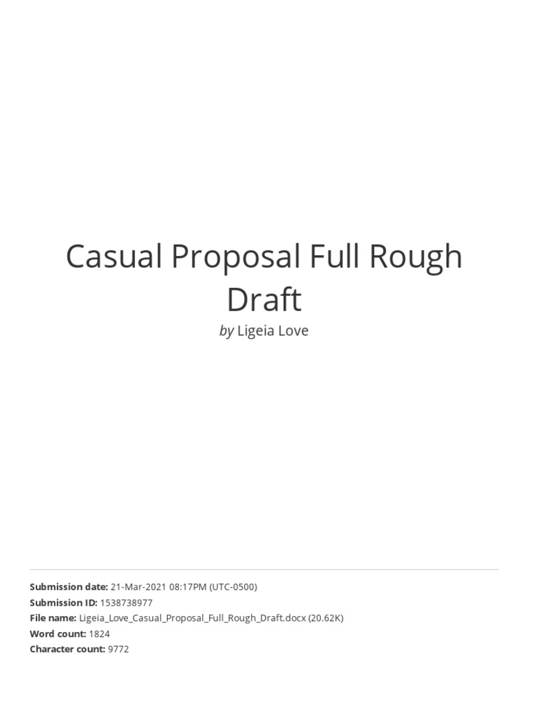 Casual Proposal Full Rough Draft | PDF | Essays | Writing