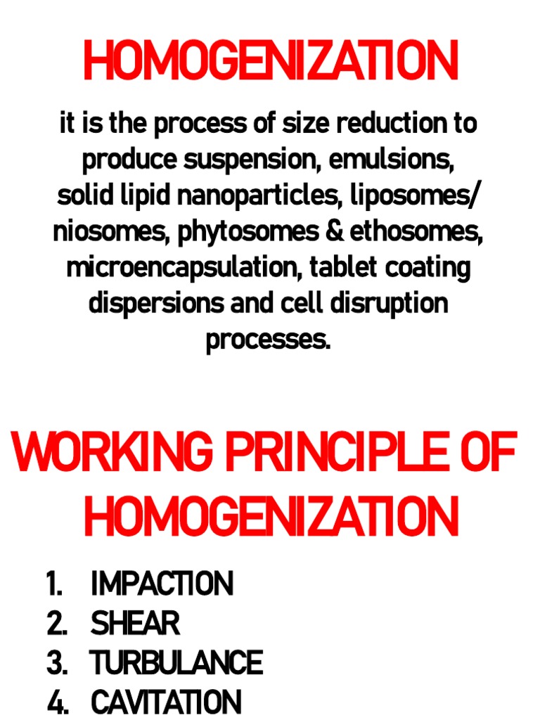 HOMOGENIZATION | PDF | Chemical Engineering | Physical Chemistry